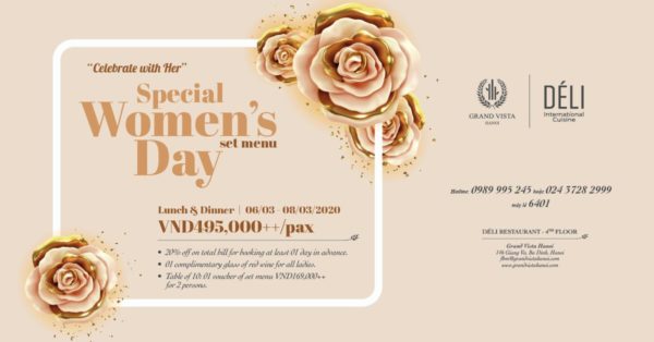 Special Set Menu for International Women's Day - GrandVista